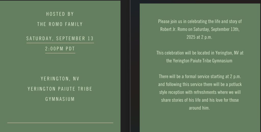 Celebration of Life for Robert Romo Jr.: Saturday, September 13, 2025 ...